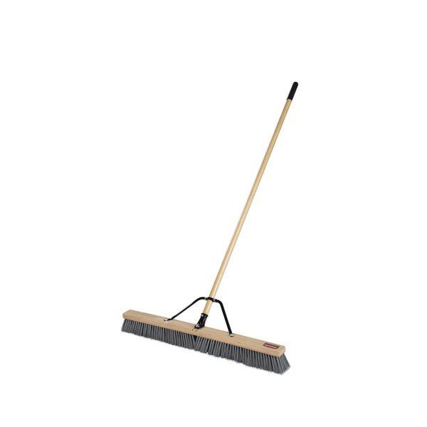 Rubbermaid Commercial Push Brooms, 36 x 62, PP Bristles, Rough Floor Surfaces, Wood Handle ...